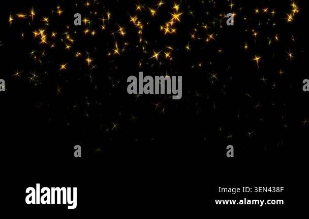 christmas lights. gold, black, white and golden stars on a dark ...