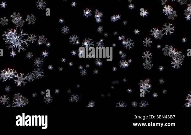 White Snowflakes Seamless Loop Overlay for Christmas and Holiday Design ...