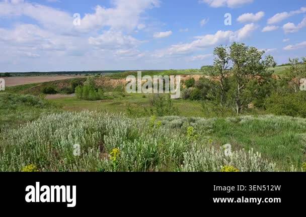 Steppe Landscape of Apolonivka Paleovolcano 3.2 Billion Years Old ...