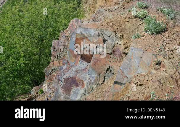 Ancient Volcanic Rock Outcrop of Apolonivka Paleovolcano 3.2 Billion ...
