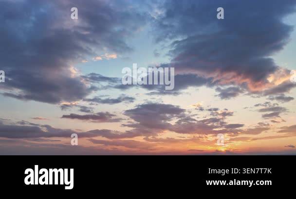 Scenic sunset sky with colorful clouds as nature background Stock Video ...