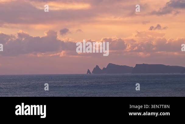 Cinematic panorama sunrise over the Atlantic Ocean Madeira island ...