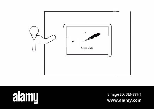 A simple line drawing shows a person presenting a map of the Virgin ...