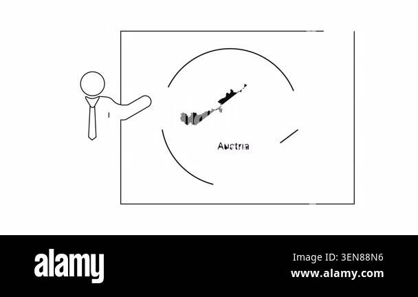 A simple line drawing shows a presenter pointing to a screen displaying ...