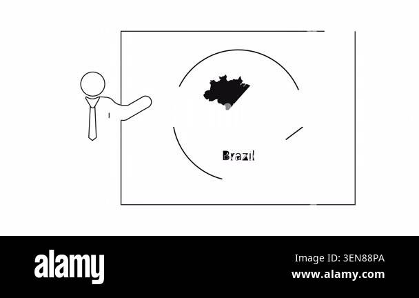 A simple line drawing shows a business person pointing to a screen ...
