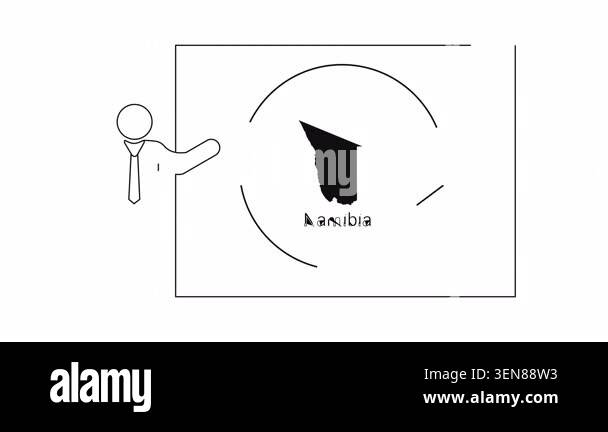 A simple line drawing shows a person pointing towards a screen ...