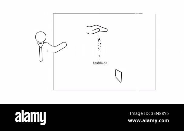 A business presentation graphic showing a person pointing to a diagram ...