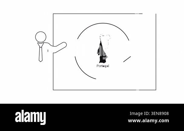 A simple line drawing shows a person pointing to a screen displaying ...