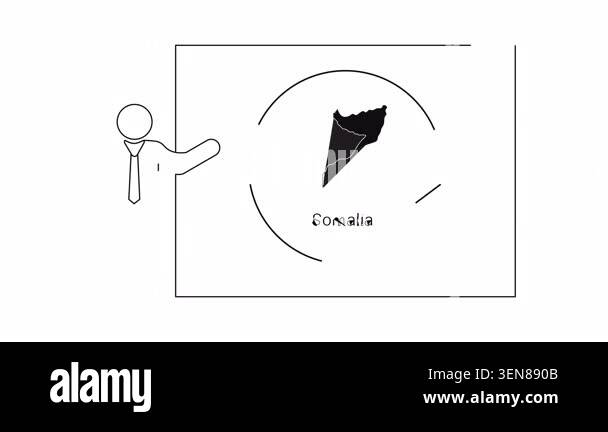 A simple line drawing shows a person pointing towards a screen ...