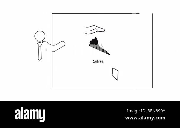 A simple line drawing of a man in a suit presenting a screen with two ...