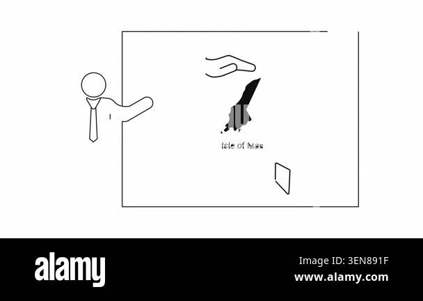 A simple line drawing of a person pointing to a whiteboard displaying ...