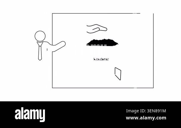 A simple line drawing shows a man in a suit pointing to a whiteboard ...
