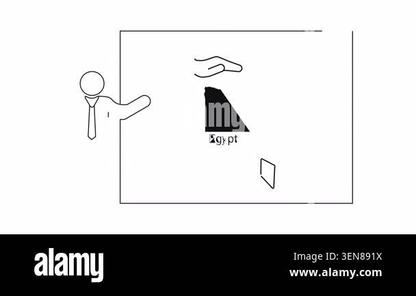 A simple line drawing of a man pointing to a whiteboard displaying the ...