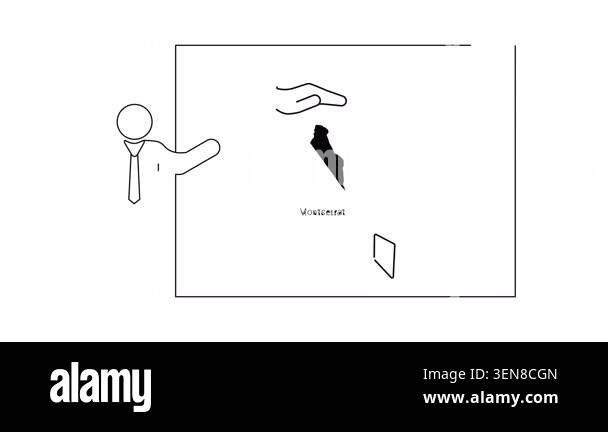A simple line drawing shows a person icon presenting a map of Sri Lanka ...