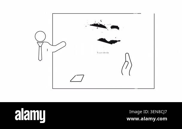 A man in a suit presents a map with inkblot tests and hand gestures on ...