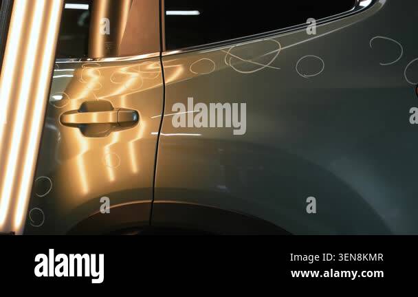 Process of Car with dent marks in to Preparing process of Repairing ...