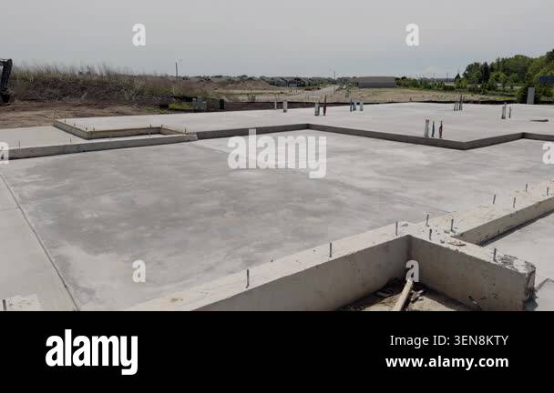 Concrete foundation preparation for a new residential house ...