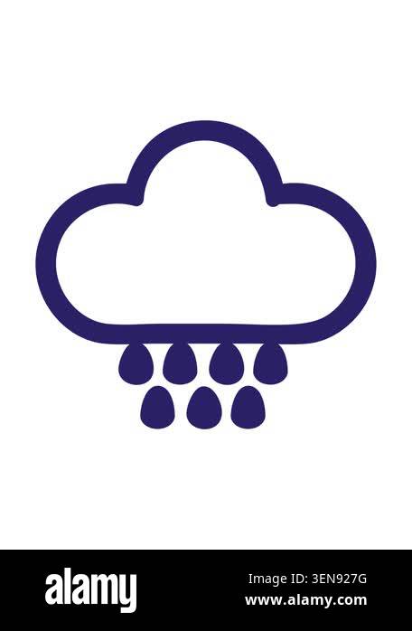 Simple cloud icon with rain droplets below Stock Video Footage - Alamy