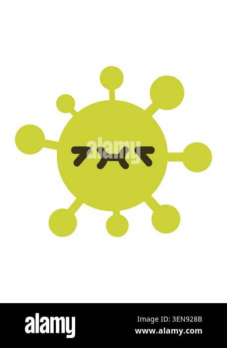 Cartoon virus character showing sick expression Stock Video Footage - Alamy