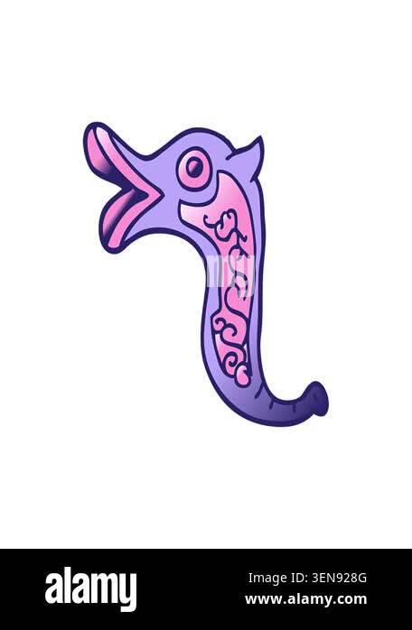 Colorful cartoon dolphin with decorative patterns Stock Video Footage ...
