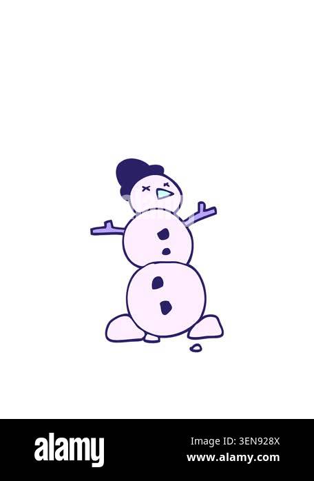 Cartoon snowman wearing hat and smiling Stock Video Footage - Alamy