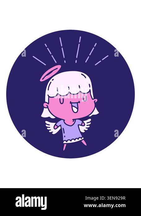 Cute angel character smiling and posing playfully Stock Video Footage ...