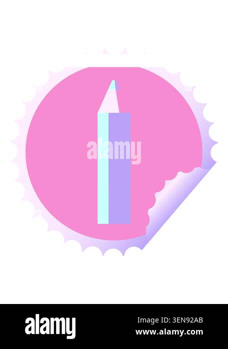 Colorful pencil graphic on pink background Stock Video Footage - Alamy