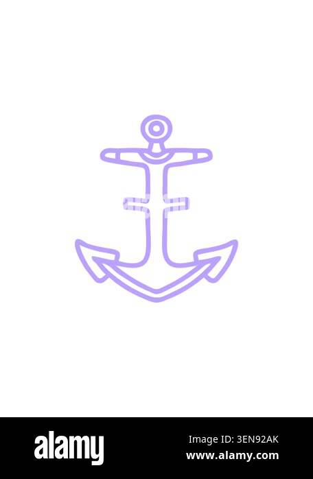 animated purple anchor icon on a white background, suitable for ...