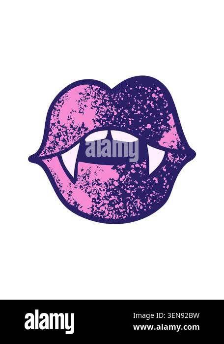 Stylized lips showing vampire fangs and teeth Stock Video Footage - Alamy