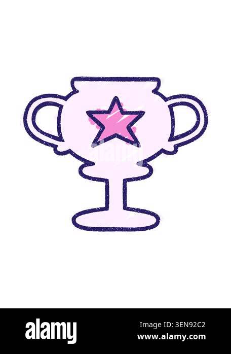 animated trophy with a star, representing victory and achievement ...