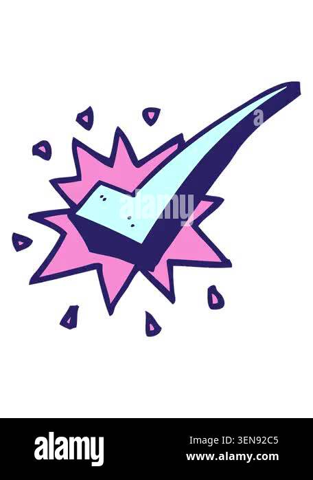 Colorful check mark bursting with excitement Stock Video Footage - Alamy
