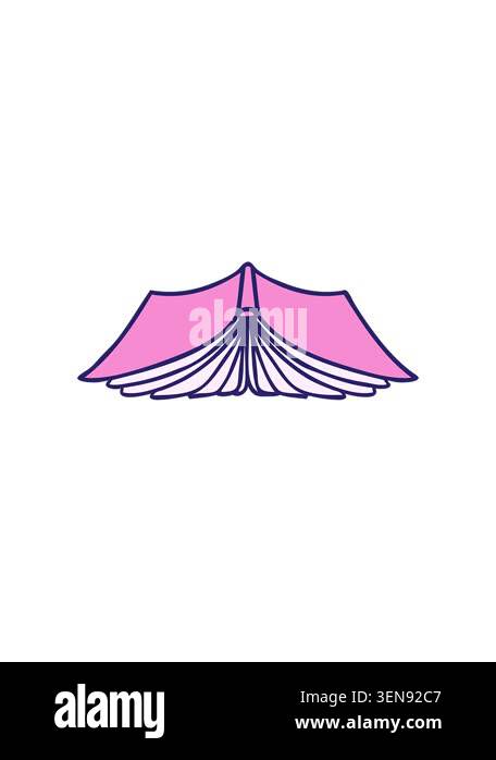 animated open book with pink pages and purple cover, isolated on a ...