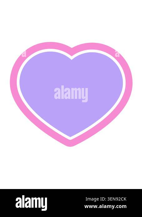 simple animated graphic of a pink and purple heart shape on a white ...