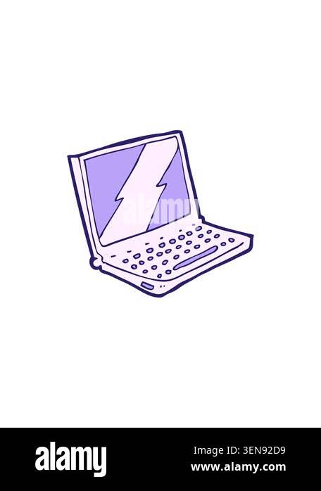 animated illustration of a laptop computer opening and closing, with a ...