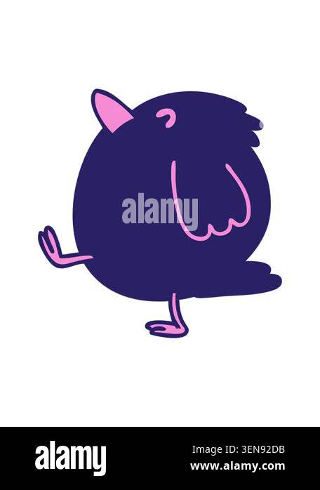Animated cartoon bird character dancing and moving its body and legs in ...