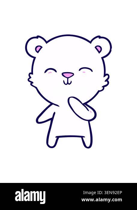 cute cartoon bear character with a happy expression, animated with ...