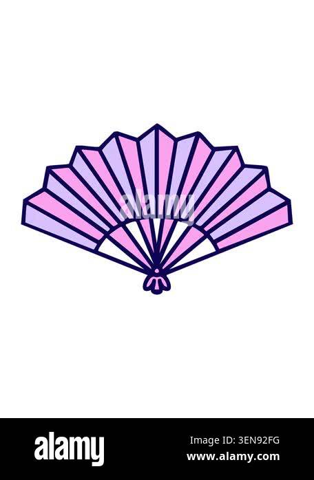 Vertical video showing a traditional Japanese fan opens and closes with ...