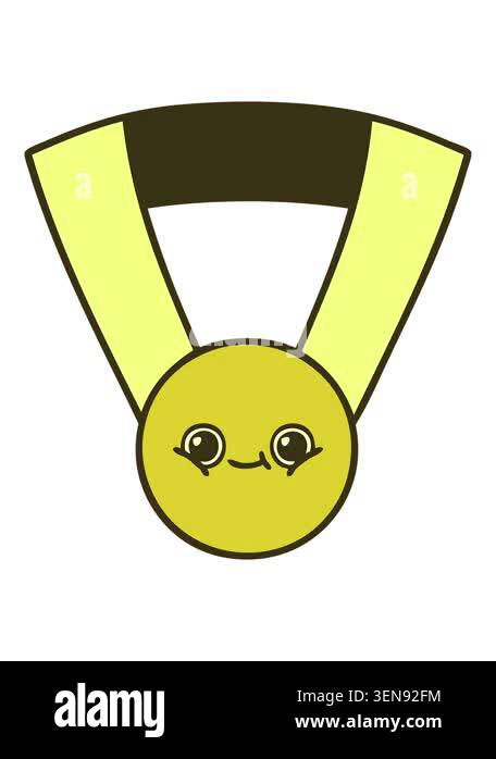 changing color animation of cute cartoon of a gold medal Stock Video ...