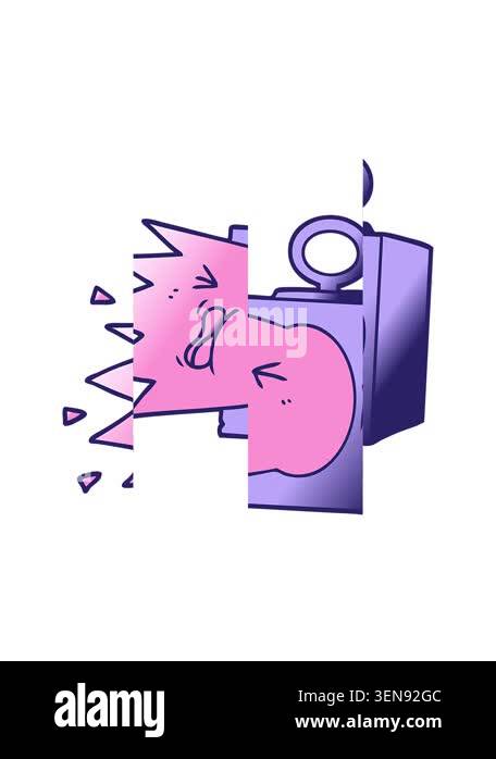 splitting motion animation of cartoon industrial lamp Stock Video ...