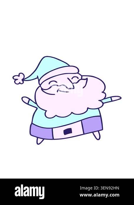 bobbing motion animation of freehand drawn cartoon of a jolly father ...