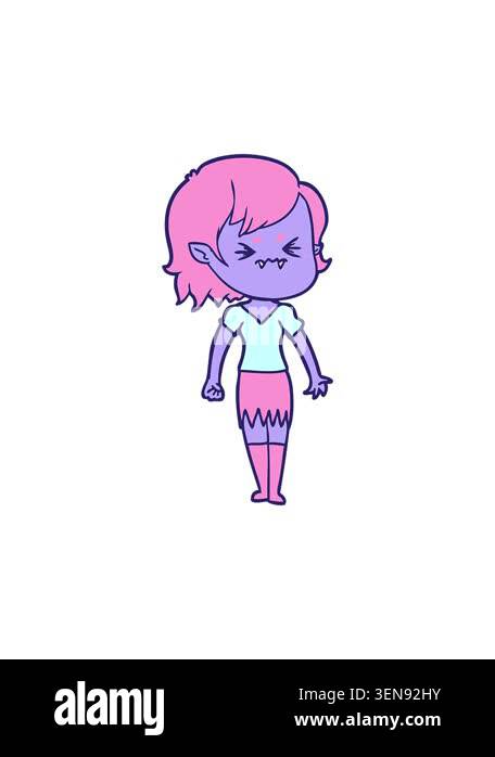 attention grabbing animation of annoyed cartoon vampire girl design ...