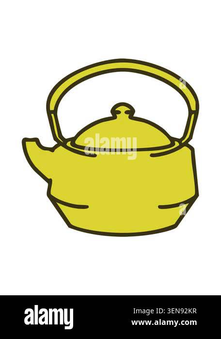 changing color animation of a teapot of japanese tea cartoon Stock ...