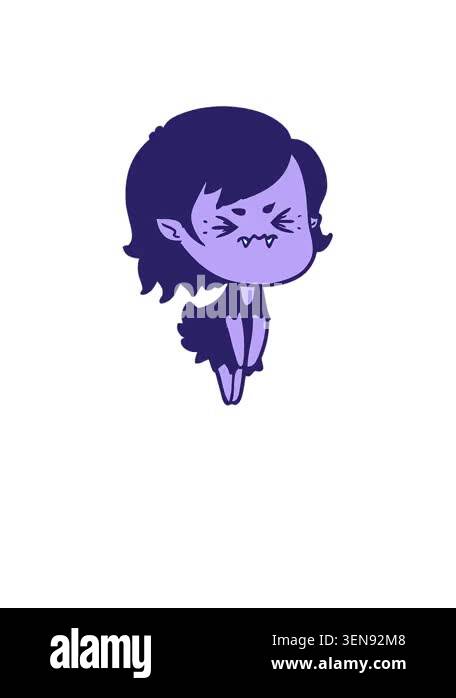 rise and float animation of annoyed cartoon vampire girl Stock Video ...