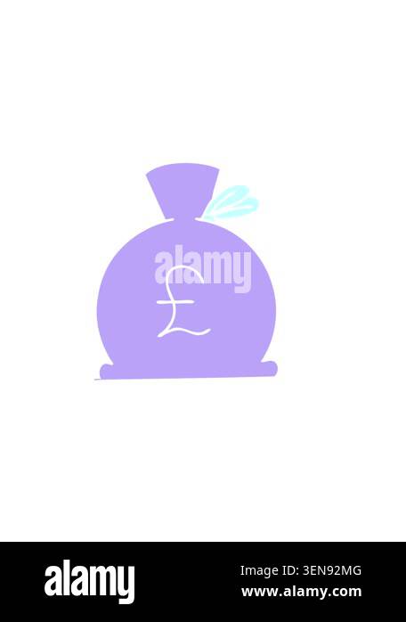 horizontally vibrating animation of flat symbol of a bag of money Stock ...