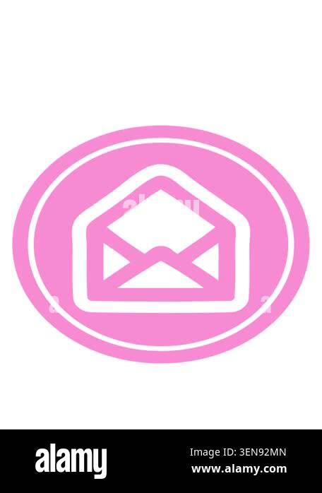bobbing motion animation of envelope letter circular icon symbol Stock ...