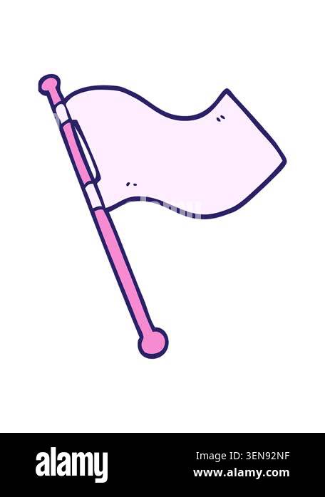pressure popping animation of cartoon doodle white flag waving Stock ...