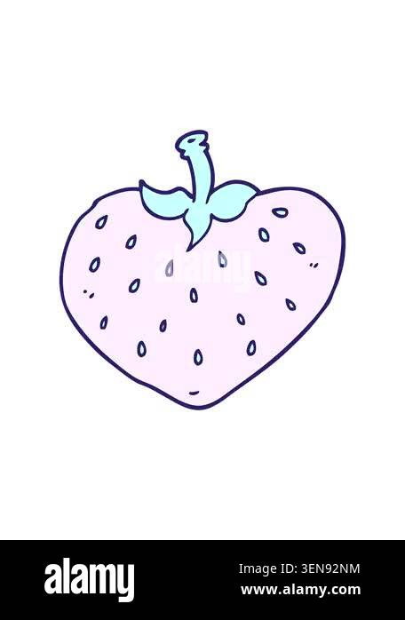 Vertical video showing animated pink heart shaped strawberry with a ...