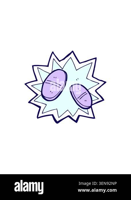 neon light effect animation of painkillers cartoon element Stock Video ...