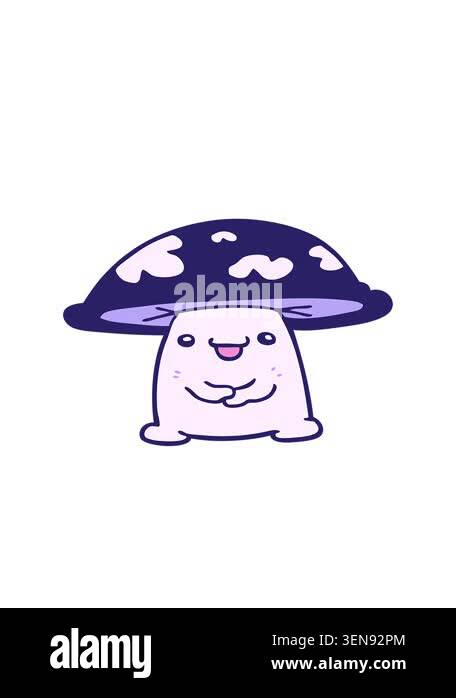 bobbing motion animation of cartoon mushroom character Stock Video ...