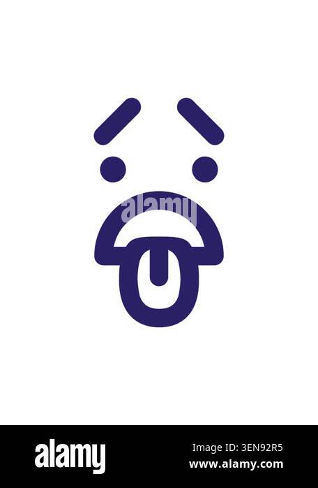attention grabbing animation of unhappy disgusted face icon Stock Video ...